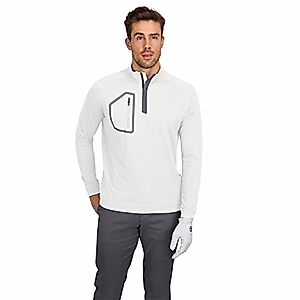 Three Sixty Six Men’s Dry Fit ¼ Zip Golf Pullover Jacket - Lightweight, Breathable & Stretch Fabric Sweater with Chest Pocket