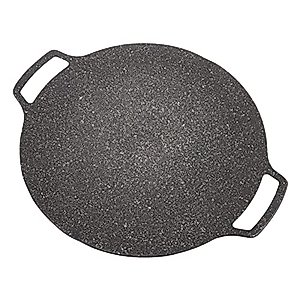 Oumefar Korean BBQ Grill, Harmless Good Heat Insulation Heavy High Thermal Conductivity Teppanyaki Frying Pan for Outdoor Home Stove (Universal Type 33cm)