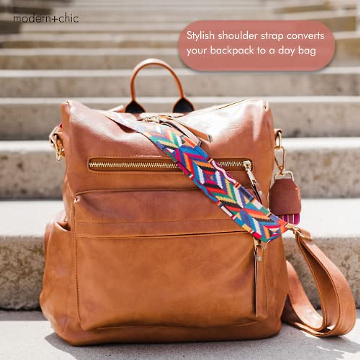 modern+chic Brielle Convertible Bag, Women's Backpack Purse with Shoulder Strap