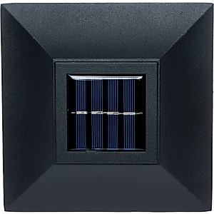 GreenLighting - Solar Post Lights - Solar Lights Outdoor Garden - Solar Fence Post Lights - Solar LED Post Cap Light for 4X4 Wood, 5X5 PVC - (Sleek, 4 Pack, Black Aluminum)