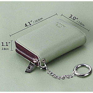 FurArt Credit Card Wallet, Zipper Card Cases Holder for Men Women, RFID Blocking, KeyChain Wallet, Compact Size