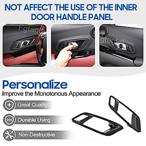 Fit for Toyota Supra GR A90 A91 MK5 2019-2024 Inner Door Handle Frame, ABS Door Inner Grab Handle Trim Cover Sticker, Car Interior Decoration Accessories, 2 PCS (Carbon Fiber Pattern Black)