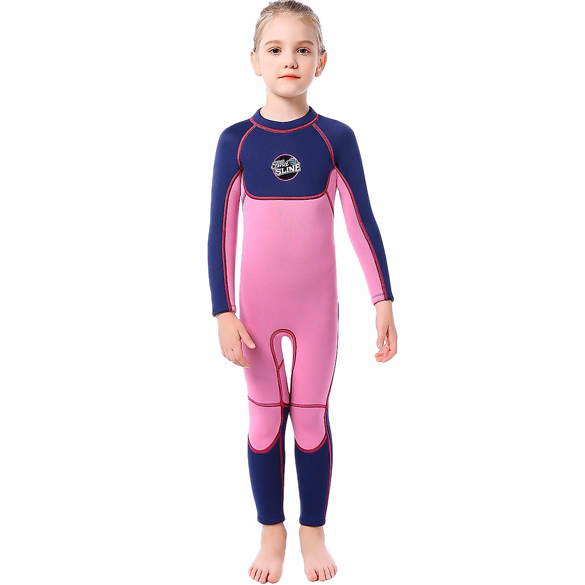 Cokarsey Girls 3mm Neoprene Full Wetsuit Back Zip for Snorkeling, Swimming, Diving