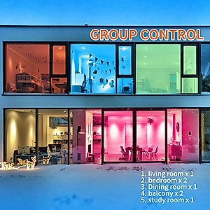 Sunshiney Twist in Light Bulb, A19 GU24 12W 1200LM Smart Bluetooth 2 Prong Led Lightbulb, 2700K-6500K Dimmable Music Sync RGBCW Color Changing Led Lightbulbs, APP Control, 4Pack