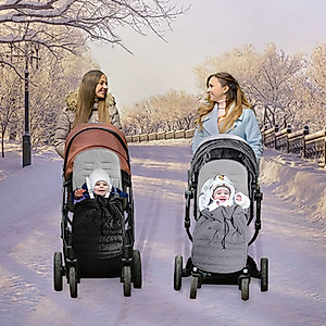 XIFAMNIY Universal Baby Thicken Stroller Footmuff Bunting Sleeping Bag to Protect Baby from Winter Cold Weather in Pushchair, Pram(Grey)