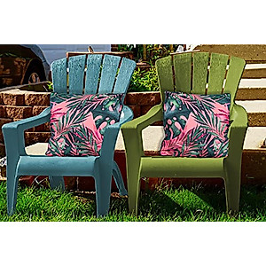 Sun-Ray 214015 Seat Cushion with Flame Retardant Filling, Pink/Green