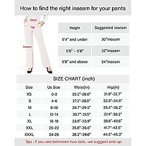 Bamans Dress Pants 30"/32"/34" for Women Bootcut Stretch Work Pants Belt-Loop Bootleg Yoga Pants with Pockets(Beige,Medium,A32 Inseam)