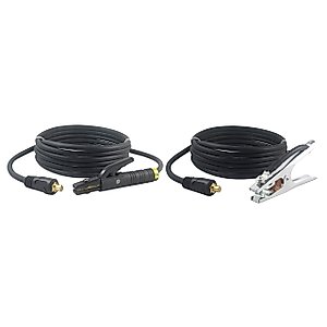 200 Amp Welding Leads Assembly Set - Dinse 35-70 Connector - #2 AWG Cable (25 FEET Each Lead)