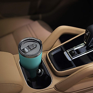 Zibtes 30oz Insulated Tumbler With Lid and Straws, Stainless Steel Double Vacuum Coffee Tumbler Cup, Powder Coated Travel Mug for Home, Office, Travel, Party (Teal 1 pack)