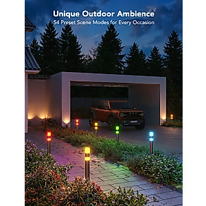 Govee Outdoor Pathway Lights, Patio Decorations, Smart Outdoor Lights with App Control, 250LM RGBIC Walkway Lights, IP65 Aluminum Landscape Lighting for Yard, Works with Alexa, Wired 4 Pack