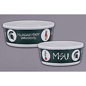 Magnolia Lane Michigan State Container, Set of 2, Melamine 21868 Spartan