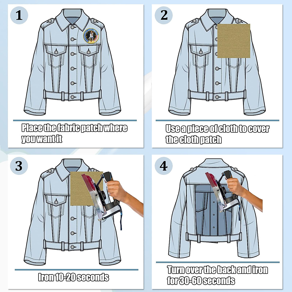 7pcs NASA Patch, Iron On Patches Space Badge Sew On Space Shuttle Embroidered and US Flag Patches for Jackets Backpacks Caps Hats Bags Clothing