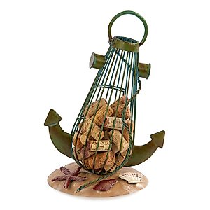 Picnic Plus Anchor Cork Caddy Holds Over 50 Wine Corks, Cork Corral, Cork Holder for Kitchen, Bar, Patina Green Hand Painted