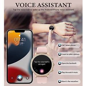 Iaret Smart Watch for Women (Call Receive Dial), Smart Watches for Android iOS Phones 1.32" Touchscreen Smartwatch with AI Voice Control Heart Rate Sleep Monitor Pedometer Waterproof Activity Tracker
