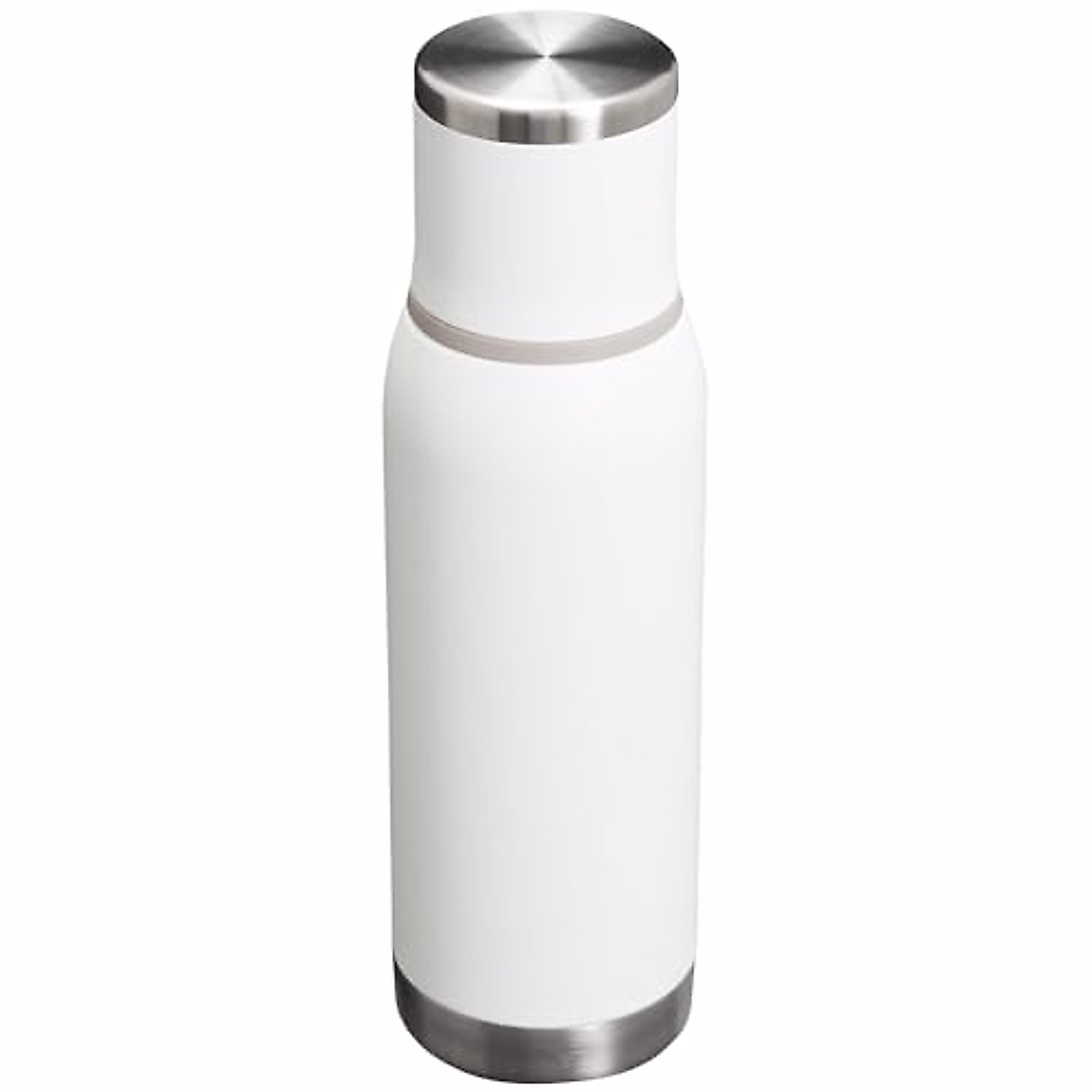 Stanley Adventure-To-Go Vacuum Bottle 25 oz | Wide Mouth with Leakproof Cup Lid | Keep Drinks Hot or Cold | Packable for Travel | Insulated Stainless Steel Thermos | BPA-Free | Frost White