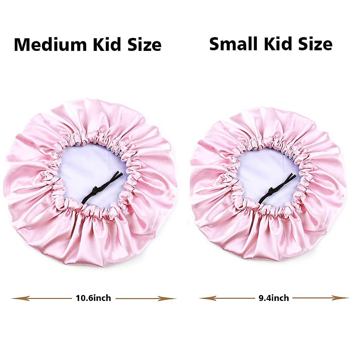 ELIHAIR Kids Satin Bonnet Sleeping Cap for Natural Hair Teens Toddler Child Baby Adjustable Satin Cap for Night Sleeping Reversible Double Layer Pink/Purple