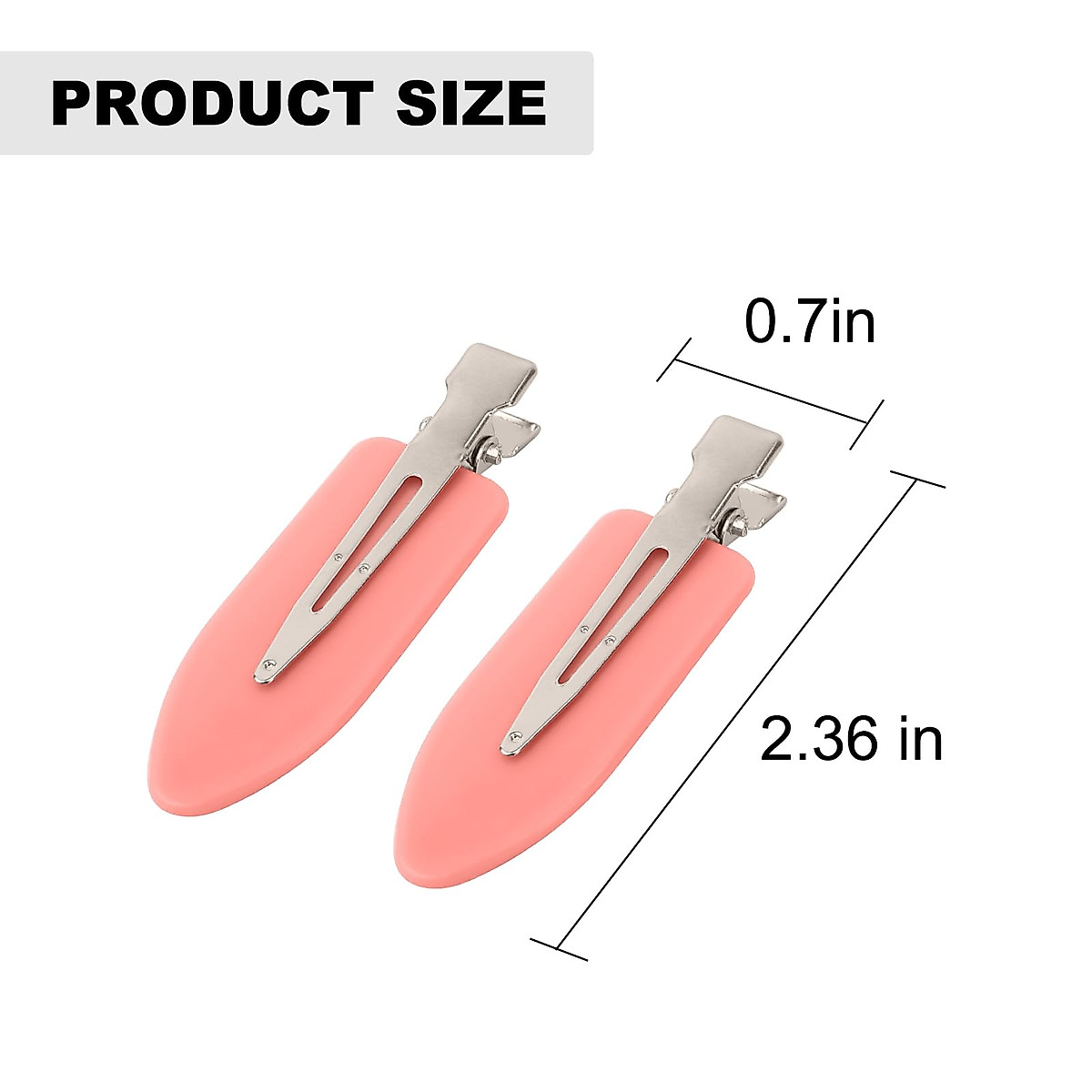 AMMON Hair Clips Set - 8 Pcs No Bend, No Crease Creaseless Clips for Salon Styling, Flat Makeup Clips for Women and Girls (4 Black, 4 White)