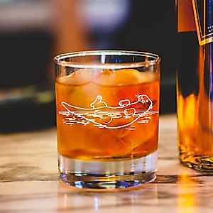 AGMDESIGN Funny Otter Whiskey Glasses Gift Box, Gifts For Otter Lovers, Grandfather, Men, Women, Dad, Mom, Son, Husband, Brother, Father's Day, Birthday Gift