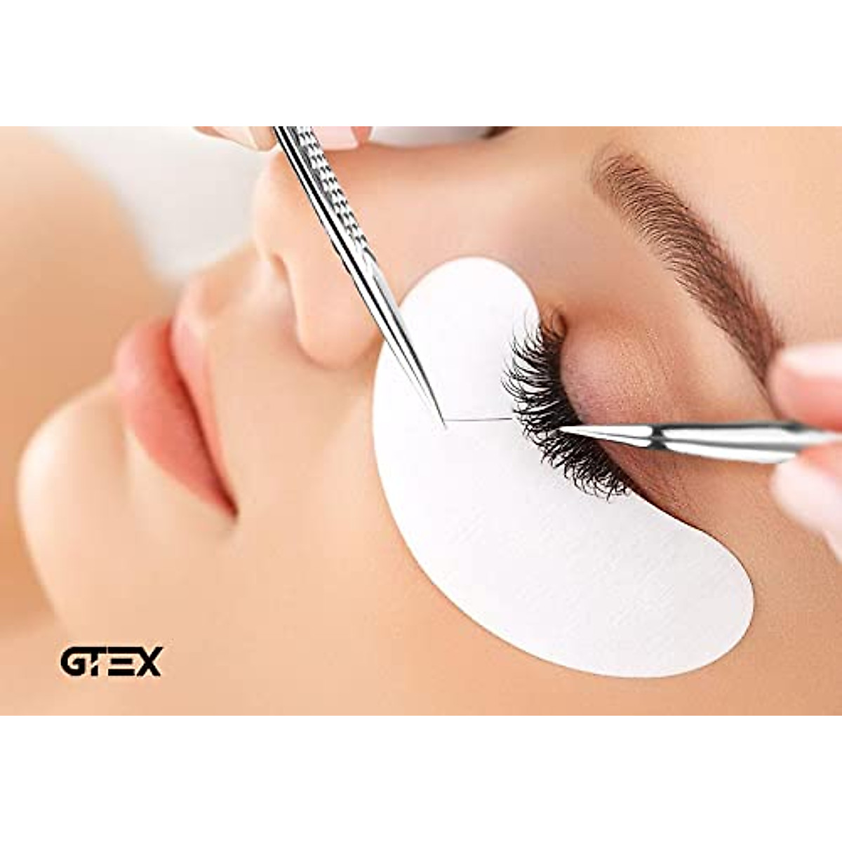 GTEX Lash Tweezers For Eyelash Extensions Tweezers Set of 5, Japanese Stainless Steel, Straight Curved 45 90 Degree Volume Eyelash Tweezers - SILVER