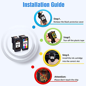 CMTOP Compatible Ink Cartridge Replacement for Canon Ink Cartridges 245 and 246, for Canon PIXMA MG2522 MG2520 MX490 MX492 MG2920 MG2922 IP2820 TS3122 MG2420 MG2922 Printer, 1 Black+1 Tri-Color