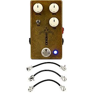 JHS Morning Glory V4 Transparent Overdrive Pedal with 3 Patch Cables