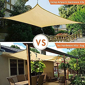 Artpuch Sun Shade Sail Hardware Kit 8 Inch for Rectangle Square Shade Sail Outdoor Installation 304 Stainless Steel