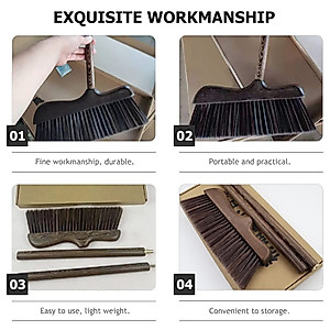 Zerodeko Vintage Trash Clean Broom Indoor Broom Portable Cleaning Brush Garbage Sweeping Broom Escobas para Barrer Piso Handle Cleaning Broom Garden Furniture Easy to Carry Wooden Office