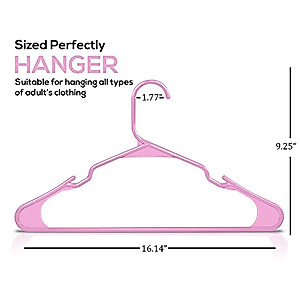 Utopia Home Clothes Hangers 50 Pack - Plastic Hangers Space Saving - Durable Coat Hanger with Shoulder Grooves (Pink)