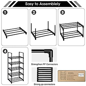 OYREL Shoe Rack, Sturdy Metal Shoe Rack Organizer,Narrow Shoe Rack,Shoe Racks for Closets,Shoes Rack,Shoe Stand,Shoe Shelf
