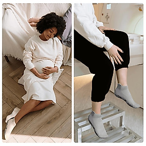 Hstyle Yoga Socks with Grips for Women and Men, Ideal for Ballet, Barre, Barefoot Workout, Pilates Grip Socks Non Slip Socks 6 Pairs of Mix Color 1 S-M