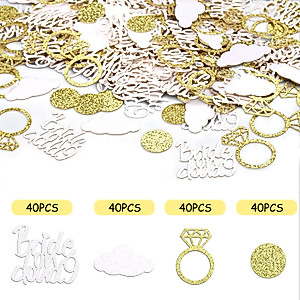 Bride On Cloud 9 Bachelorette Decorations Bridal Shower Confetti for Tables Bride on Cloud 9 Silver Bridal Confetti 200 Count for Bachelorette Wedding Shower Birthday