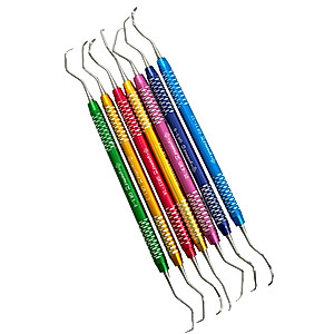 7PC HIGH Grade Gracey Curette Scaler Multicolor PERIODONTAL Dental Instruments (CYNAMED)