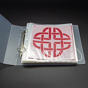 NEGLEX Cookie Stencil Storage Binder, Stamp & Die Cut Storage Binder with 50 Clear Sheet Protectors Holds 6"x6" Size - Clear Binder with D-rings for Scrapbooking Die-Cuts, Embossing Folders Organizer