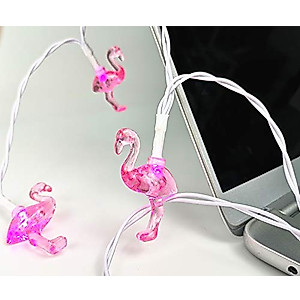 YAGE Tale Pink Flamingo USB Christmas Light Phone Charger Cord Designed for Women 50inch 8LED Compatible with Phone 11,11Pro,11Pro Max,12,12Pro,12Pro Max,13,13Pro,13Pro Max,14,14Pro,14Pro Max etc