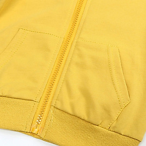 Mifyiar Girls Boys Bear's Infant Baby Ear Outfits Hooded Zipper Sweatshirt+Pants Boys 3 Month Old Boy Clothes Yellow