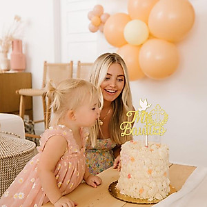 1 Pack Spanish Mi Bautizo Cake Topper Glitter Cross First Holy Communion Baptism Cake Pick Religious God Bless Baptism Cake Decoration for Baby Shower Birthday Party Supplies Gold