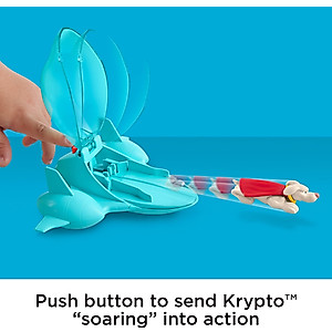 Fisher-Price DC League of Super-Pets Preschool Toy Super Launch Krypto Figure & Invisible Jet Vehicle Set for Pretend Play Kids Ages 3+ Years