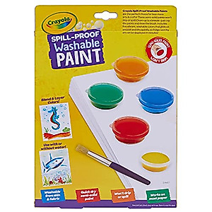 Crayola Spill Proof Paint Set, Washable Paint for Kids, Ages 3, 4, 5, 6