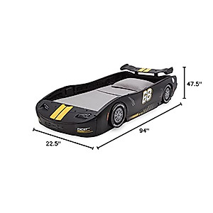 Delta Children Turbo Race Car Twin Bed, Black