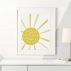 You Are My Sunshine inspired song lyric wall art print, music poster home decor gift for bedroom living room baby nursery