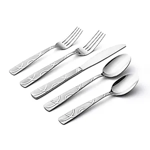 HIKAA 20PCS Silverware Set Service for 4,Premium Stainless Steel Cutlery Set, Mirror Polished Flatware Sets,Modern Kitchen Eating Utensils Set Include Spoons Forks Knives