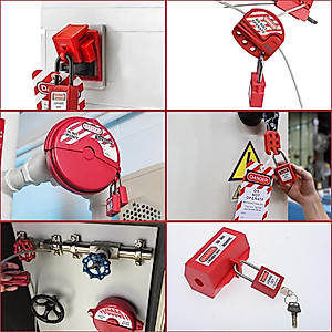 RealPlus Electrical Lockout Tagout Kit - Safety Padlocks, Gate Valve Lock, Ball Valve Lockout Device, Circuit Breaker Lockout, Hasp, Plug Lock, Cable Lockout, Loto Tags Set