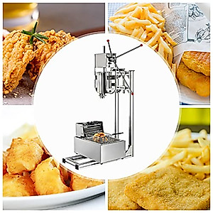 HENHAIY Commercial Churros Machine, 3L Home Vertical Type Manual Donuts Machine, Hand Crank Stainless Steel Professional Churro Maker, Apply for Restaurants, Cafeterias, Bakeries