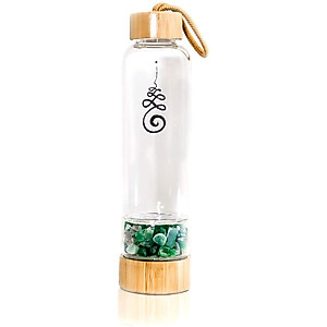 Bodhi Elixir Crystal Water Bottle - Crystal Healing Water Bottle, Quartz Crystal Water Bottle, Includes Gemstones and Protective Neoprene Sleeve