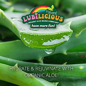 Lubilicious Organic Aloe Water Based Personal Lubricant - Natural Lube - Aloe Lube - Natural Lubricant - Water Based Lube Gel Glycerin Paraben Free - Personal Lube