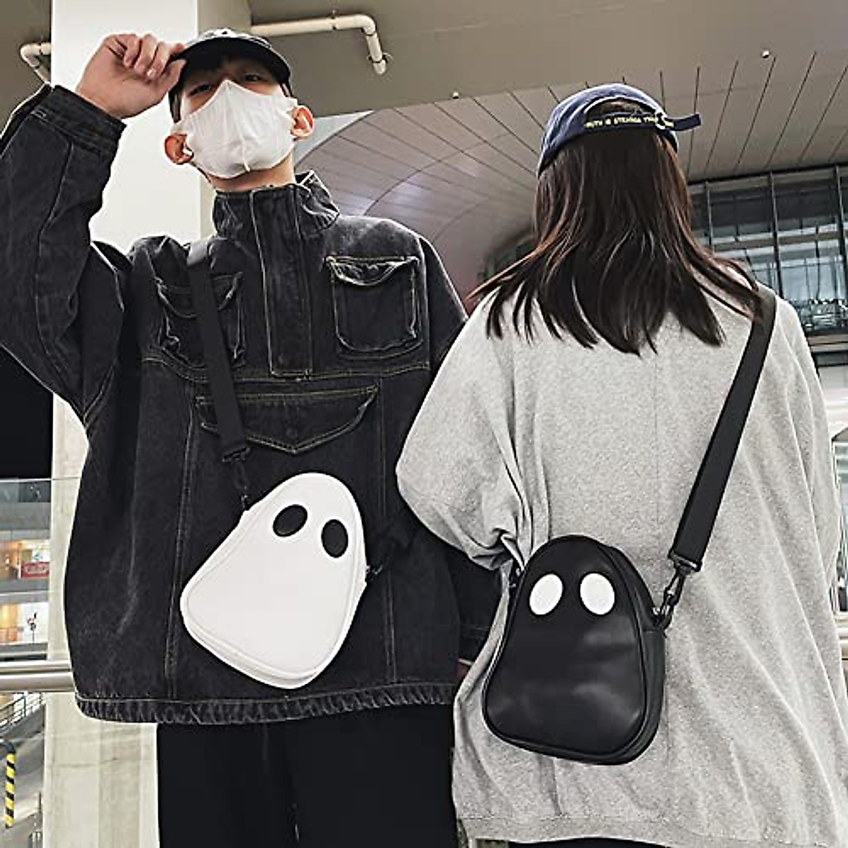 Juoxeepy Halloween Crossbody Bag Purse Halloween Ghost Purse for Women Girls Funny Ghost Crossbody Shoulder Bag