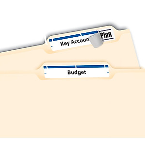 Avery TrueBlock File Folder Labels, 2/3" x 3-7/16", 1,500 Printable Labels, White/Blue, Permanent (5766)