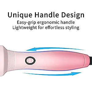 K&K 1.5 Inch Heated Curling Comb Ceramic Tourmaline Ionic Curling Iron Volumizing Brush Quick Heating Makes Hair Silky Smooth Dual Voltage Travel-Friendly Straightening Comb Round Design