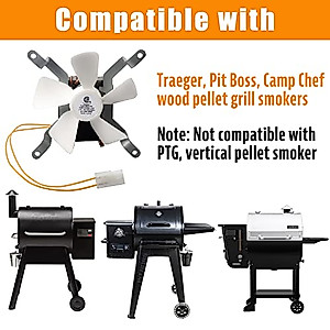 Upgraded Induction Fan Replacement Parts with High Temperature Resistant, Compatible with Traeger, Pit Boss, and Camp Chef Wood Pellet Grill Smokers Motor Accessories, AC120V 60Hz Grill Induction Fan