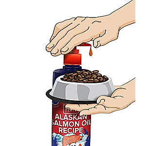 PLATO Wild Alaskan Salmon Oil Kibble Topper - Boost Dog Food with Omega 3 & 6 Fatty Acids - For Healthy Skin & Coat - 8 ounces